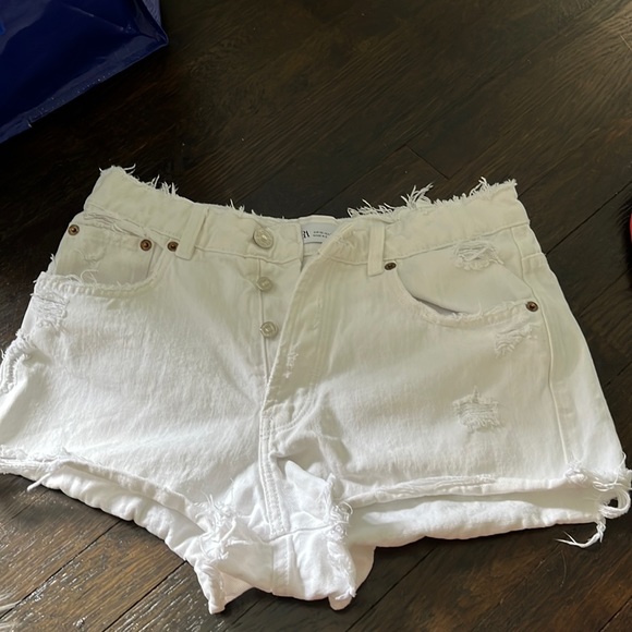 Shorts | White Jean Shorts With Rips | Poshmark